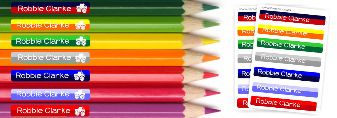 ItsMine Products - Pencil Labels - Two Tone Pencil Labels